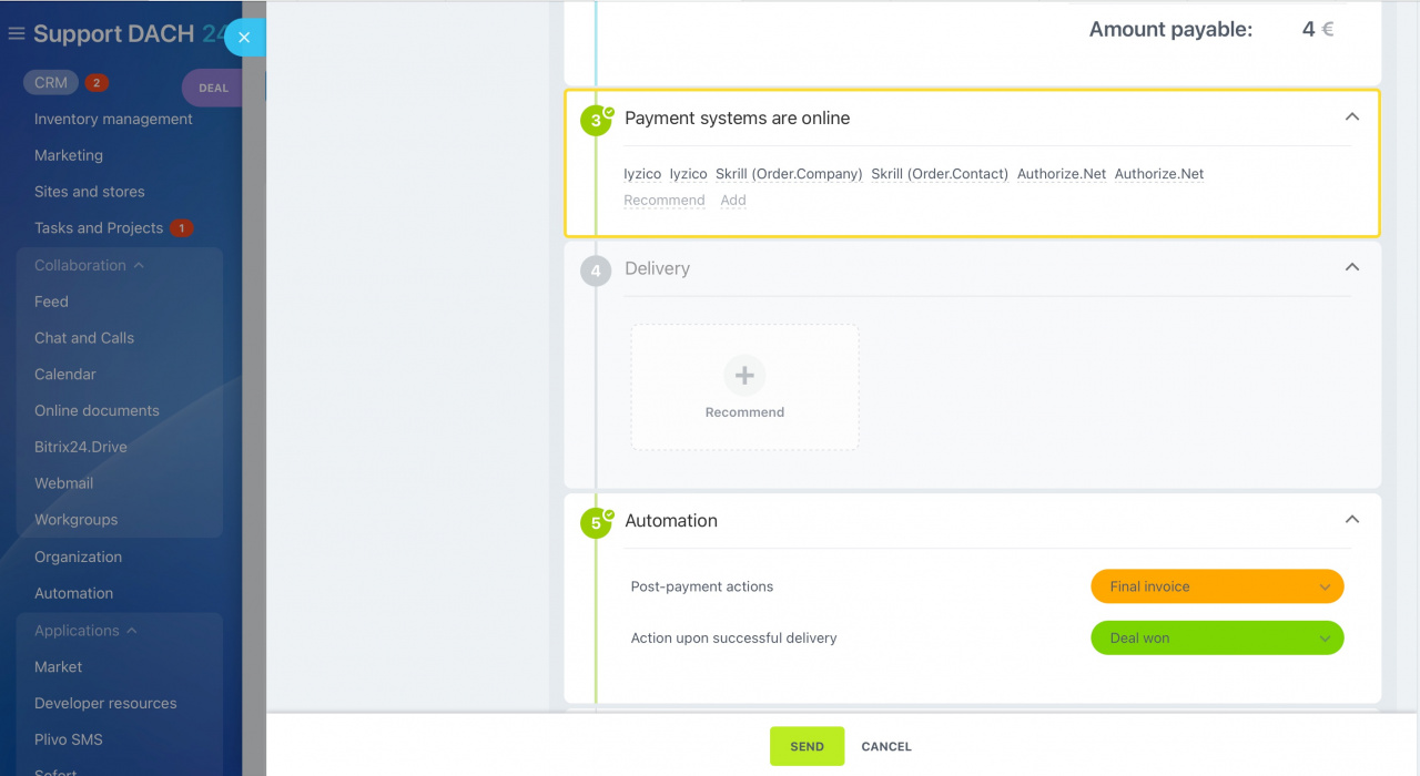 Payment system integrations in Bitrix24